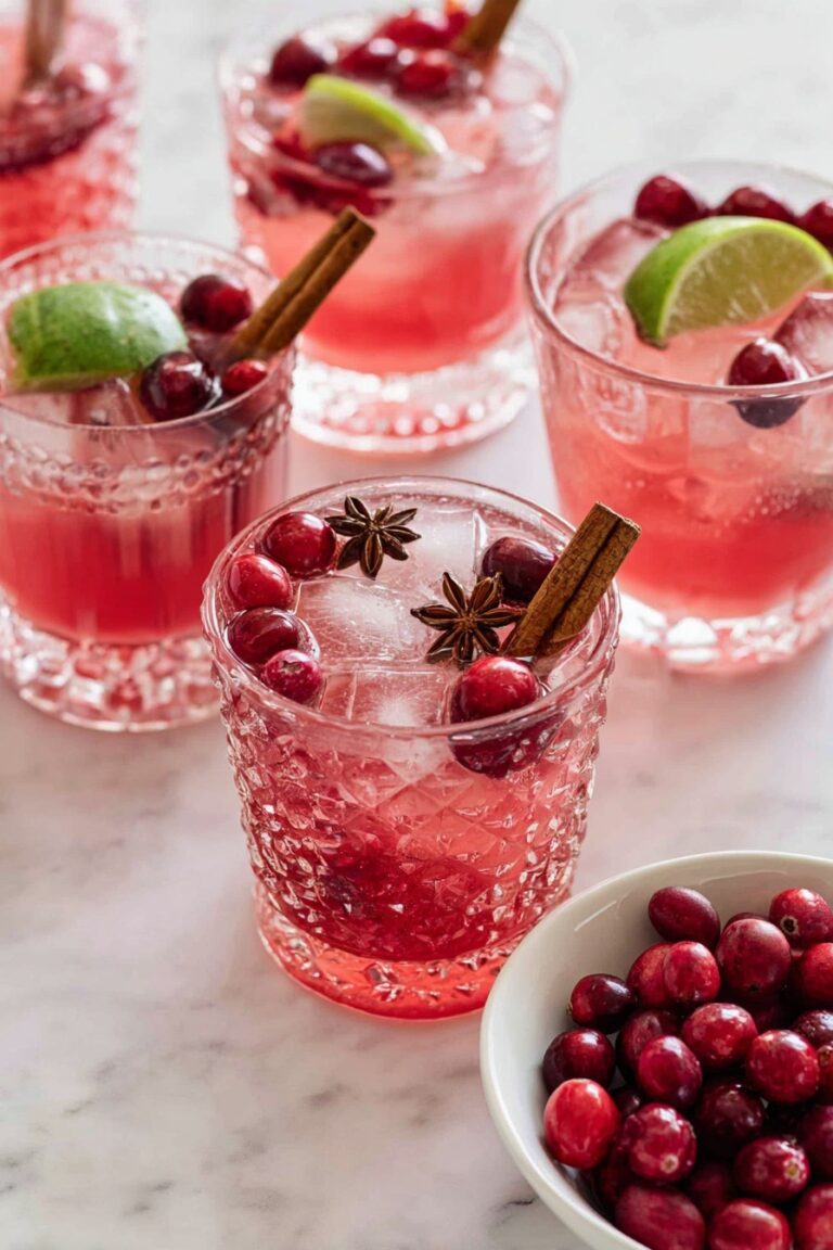 Festive Non-Alcoholic Cranberry Punch - Easy Holiday Mocktail