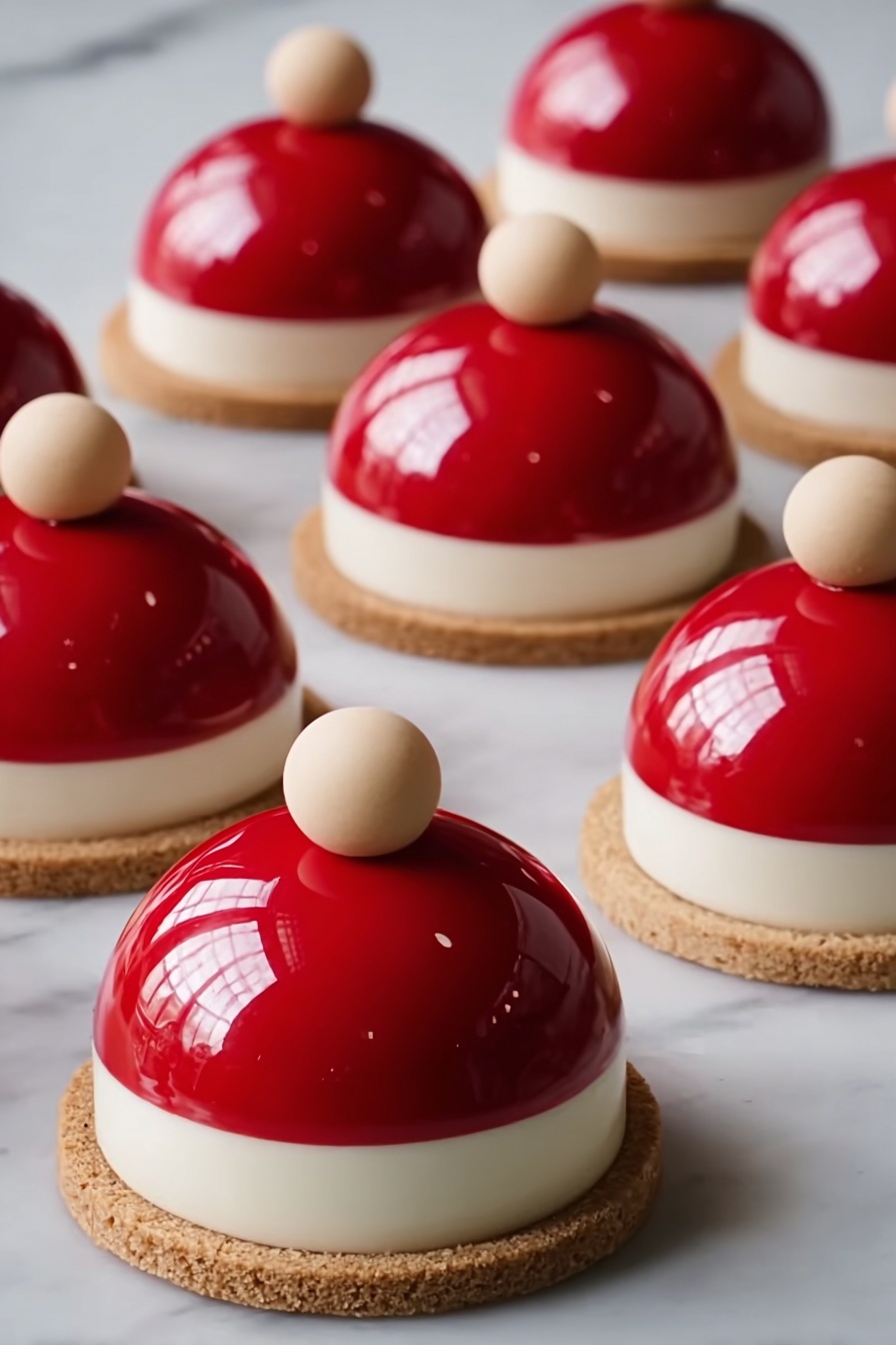Santa Claus Dome Cakes: Irresistible Holiday Dessert